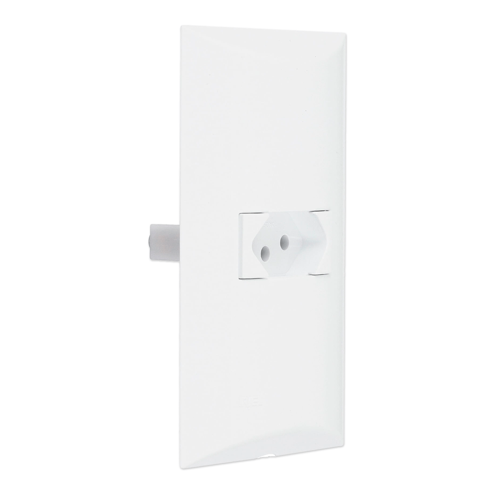 Conjunto de Tomada Energia Iriel 4x2 Brava 10A Branca 2P+T ...