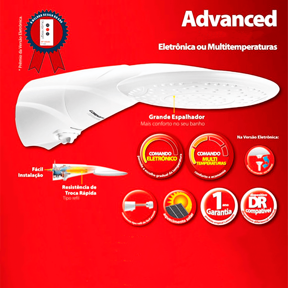 Chuveiro Lorenzetti Advanced Multitemperaturas 7500w 220v - dallahomecenter