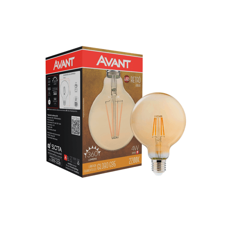 Lâmpada Led Avant Retrô Base E27 4w Luz Âmbar 2200k Bivolt ...