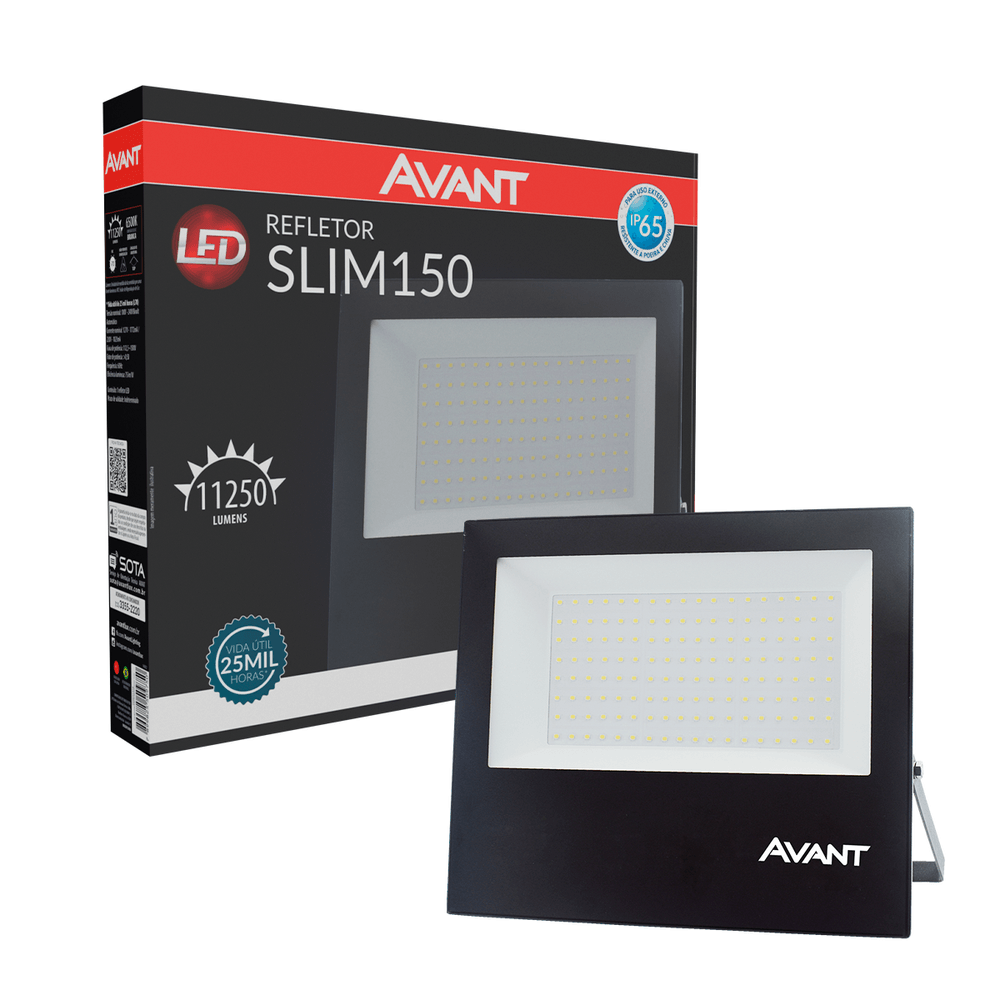 Refletor Led Slim Avant 150W 6500K Luz Branca Bivolt - dallahomecenter