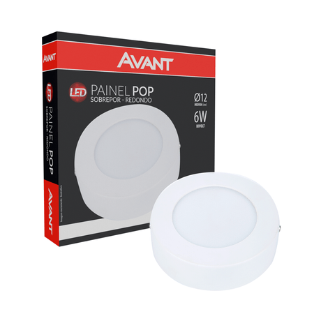 Painel Led Avant Pop Sobrepor Redondo 6w 6500K 12cm Bivolt ...