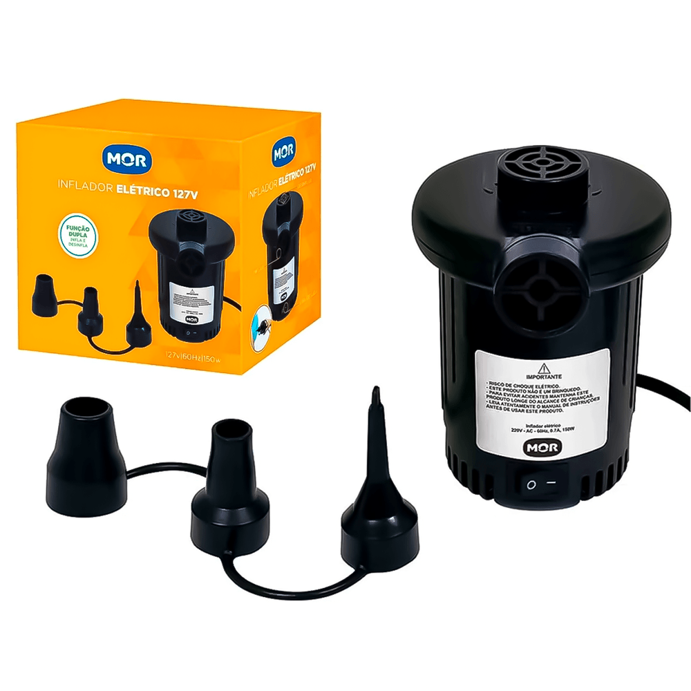 Inflador Elétrico Mor Dupla Função Inflar/Desinflar 110v - dallahomecenter
