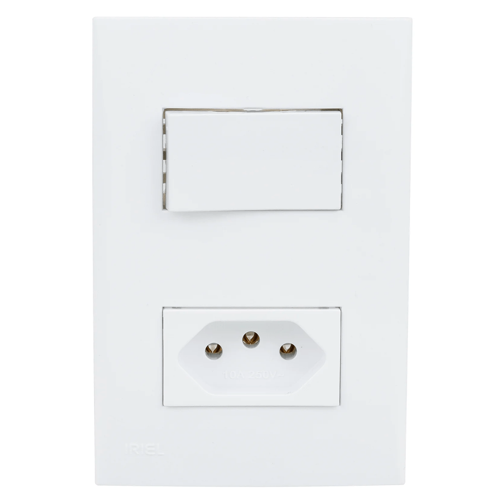 Conjunto De Interruptor Iriel Impéria Simples 10a Branco - dallahomecenter