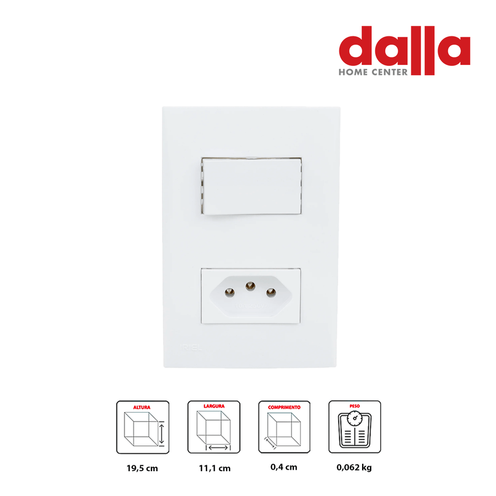 Conjunto De Interruptor Iriel Impéria Simples 10a Branco - dallahomecenter